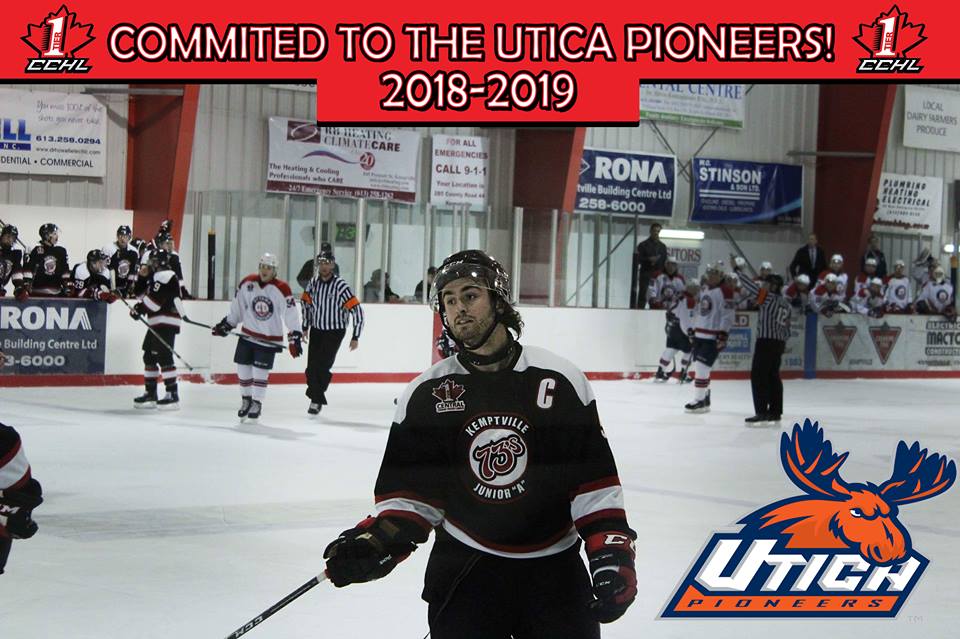 Liam Hunter Committed to NCAA D-3 Utica College | CCHL- Central Canada ...