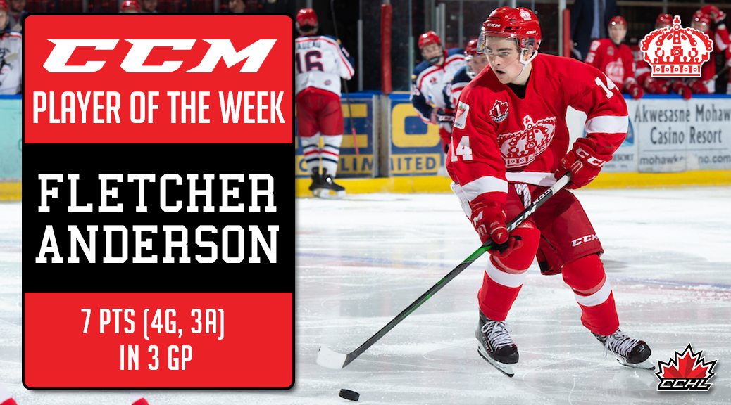 CCM Player of the Week | Fletcher Anderson | Pembroke Lumber Kings ...